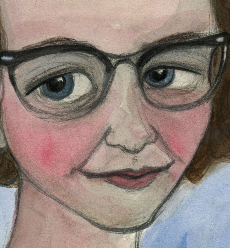 Flannery O'connor Art Print, Literary Portrait (6x8) Southern Gothic ...