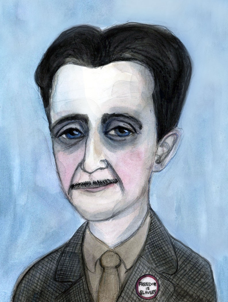 George Orwell Art Print Orwell Portrait Writers Portrait - Etsy UK