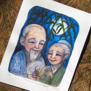 The Bamboo Cutter and the Moon Child, Japanese Folktale Art Print,moon ...
