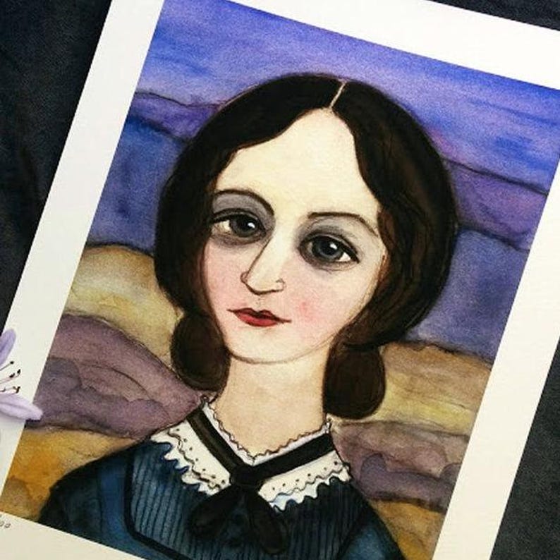 Charlotte Bronte Art Print: Victorian Writer Portrait (6x8) 19th ...