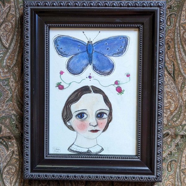 Victorian Lady With Butterfly Painting - Etsy