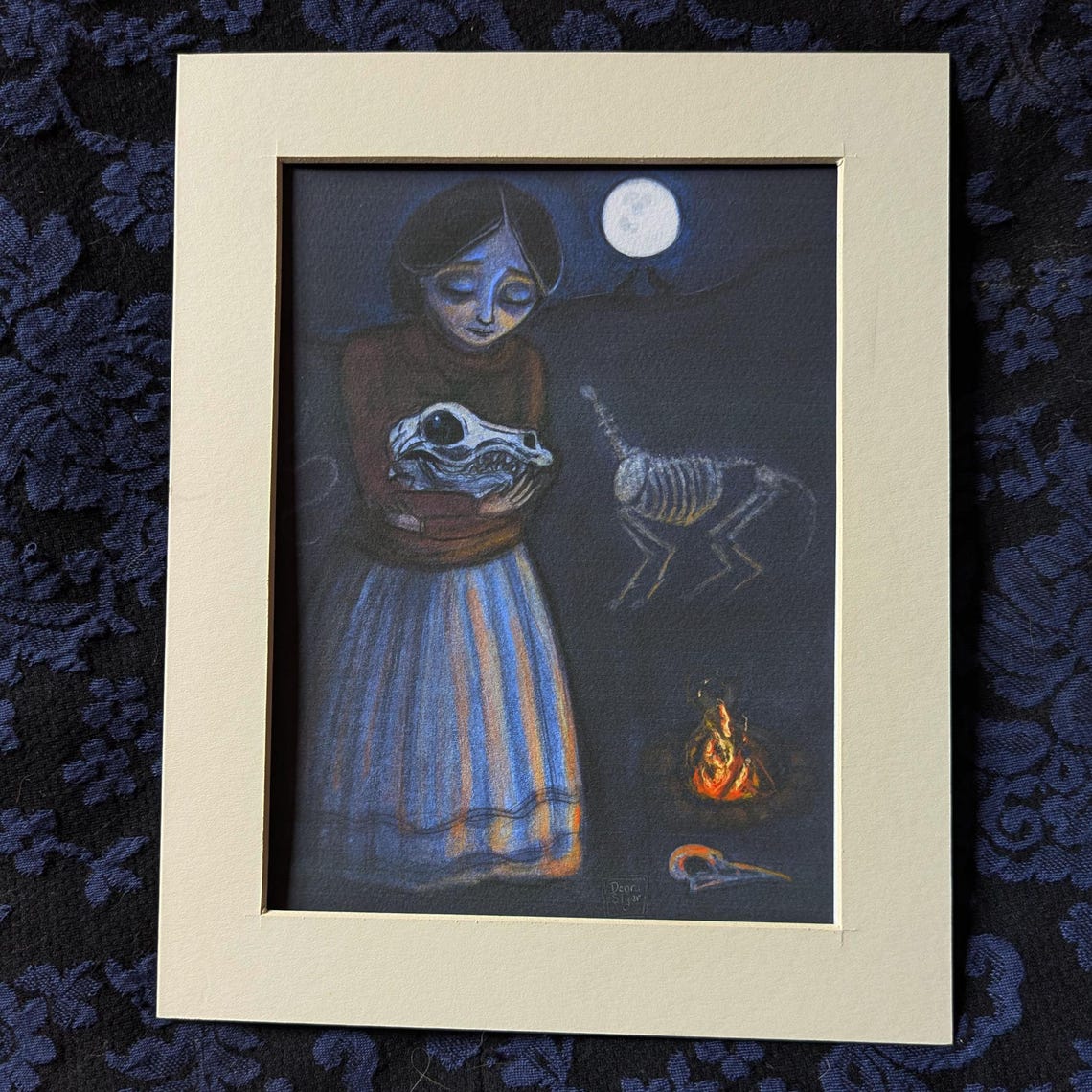 La Loba Art Print: Mexican Folktale Illustration - Bone Woman Legend ...