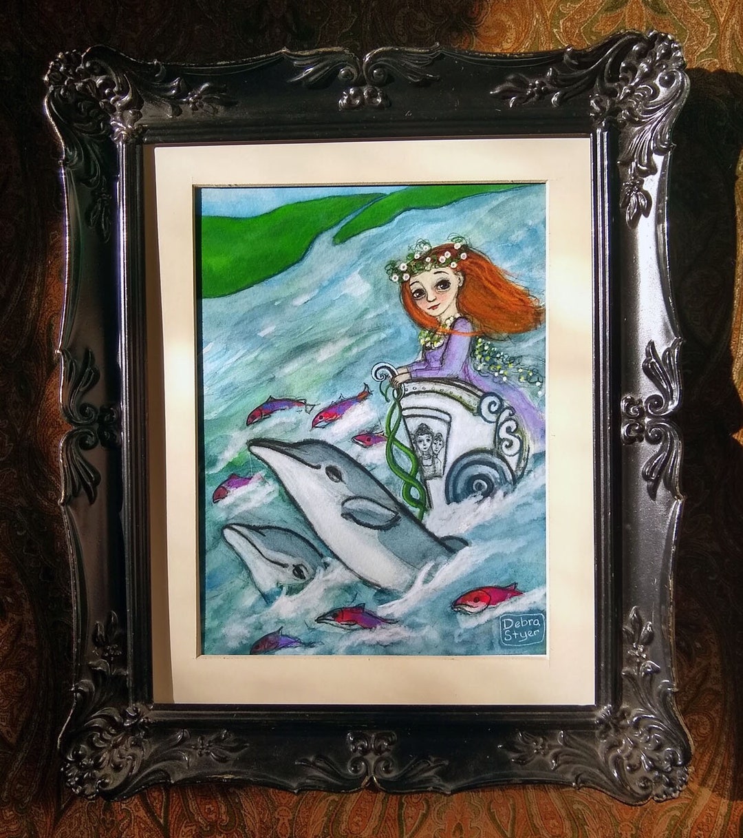 River Goddess Art Print, the Legend of Sabrina, Welsh Folktale Portrait ...