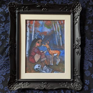 Native American Folktale Illustration, the Deer Woman Fine Art Print ...