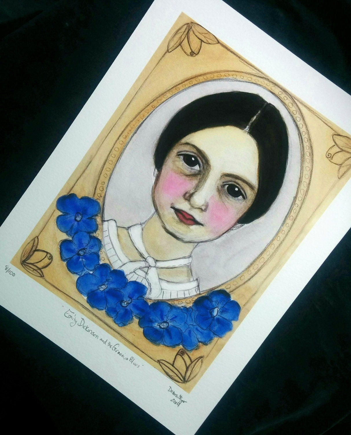 Emily Dickinson Art Print Literary Portrait American Poet - Etsy