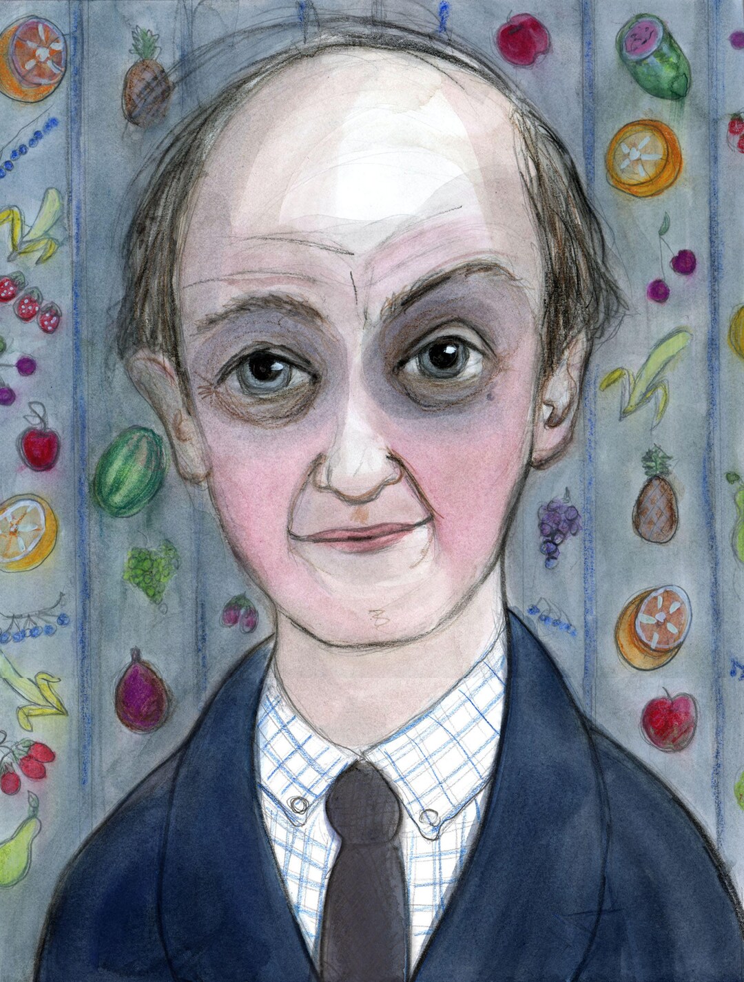 Roald Dahl Art Print, the Fantastic Mr. Dahl, Writer's Portrait 6x8 ...