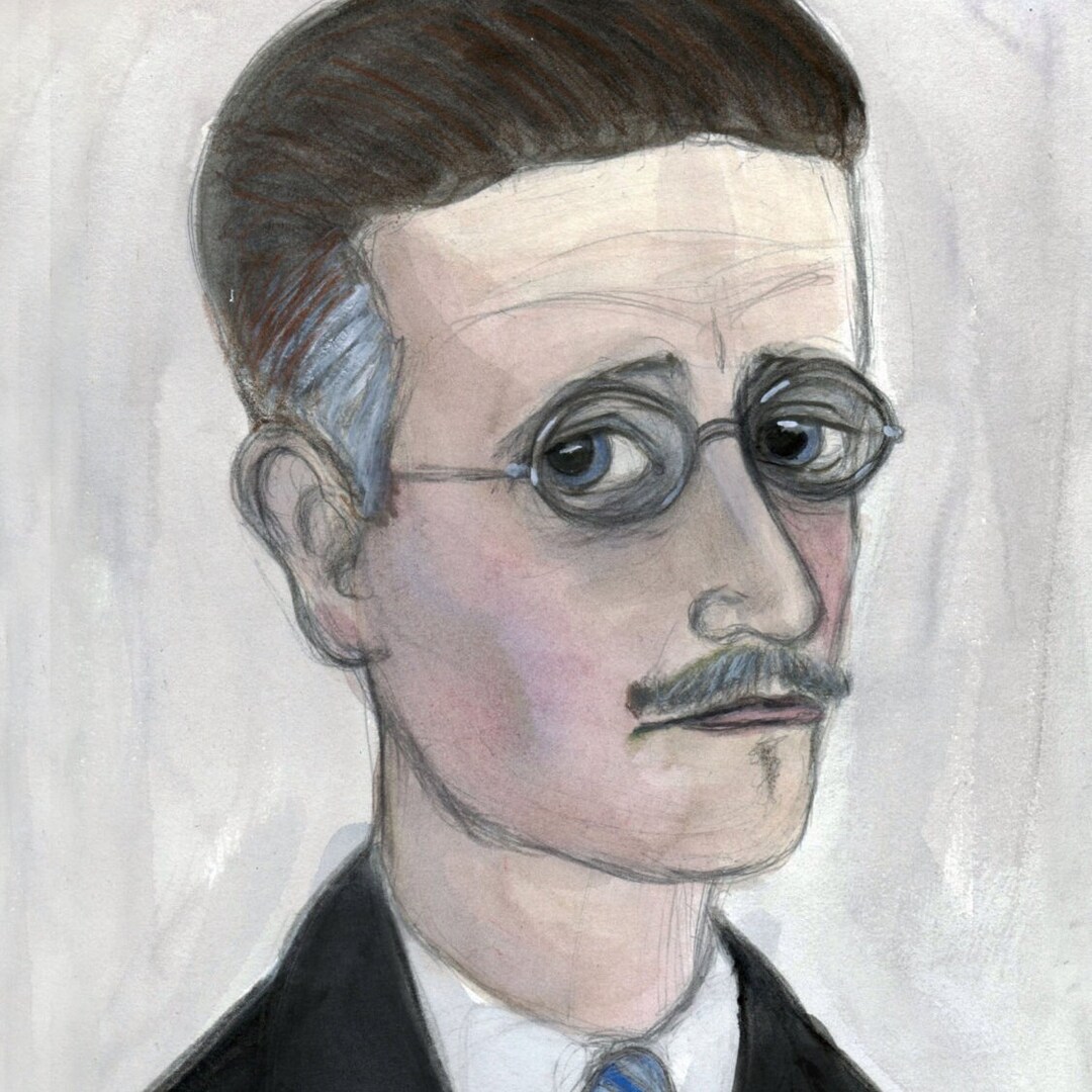 James Joyce Art Print, Literary Portrait 6x8 Irish Writer Illustration ...