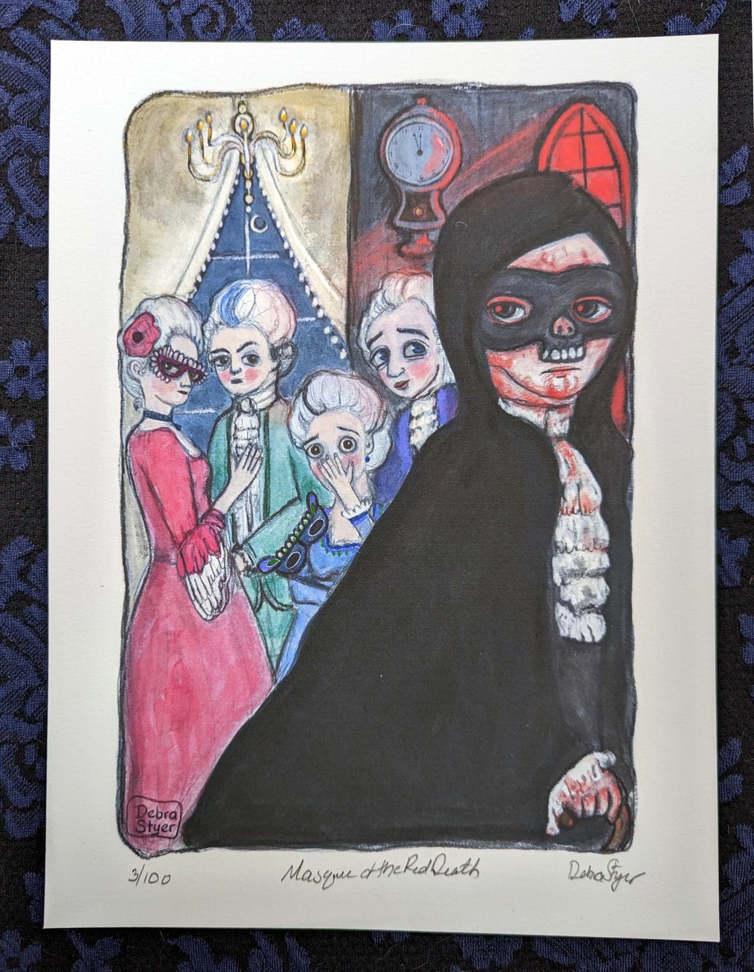 Masque of the Red Death Art Print, Edgar Allan Poe Illustration ...