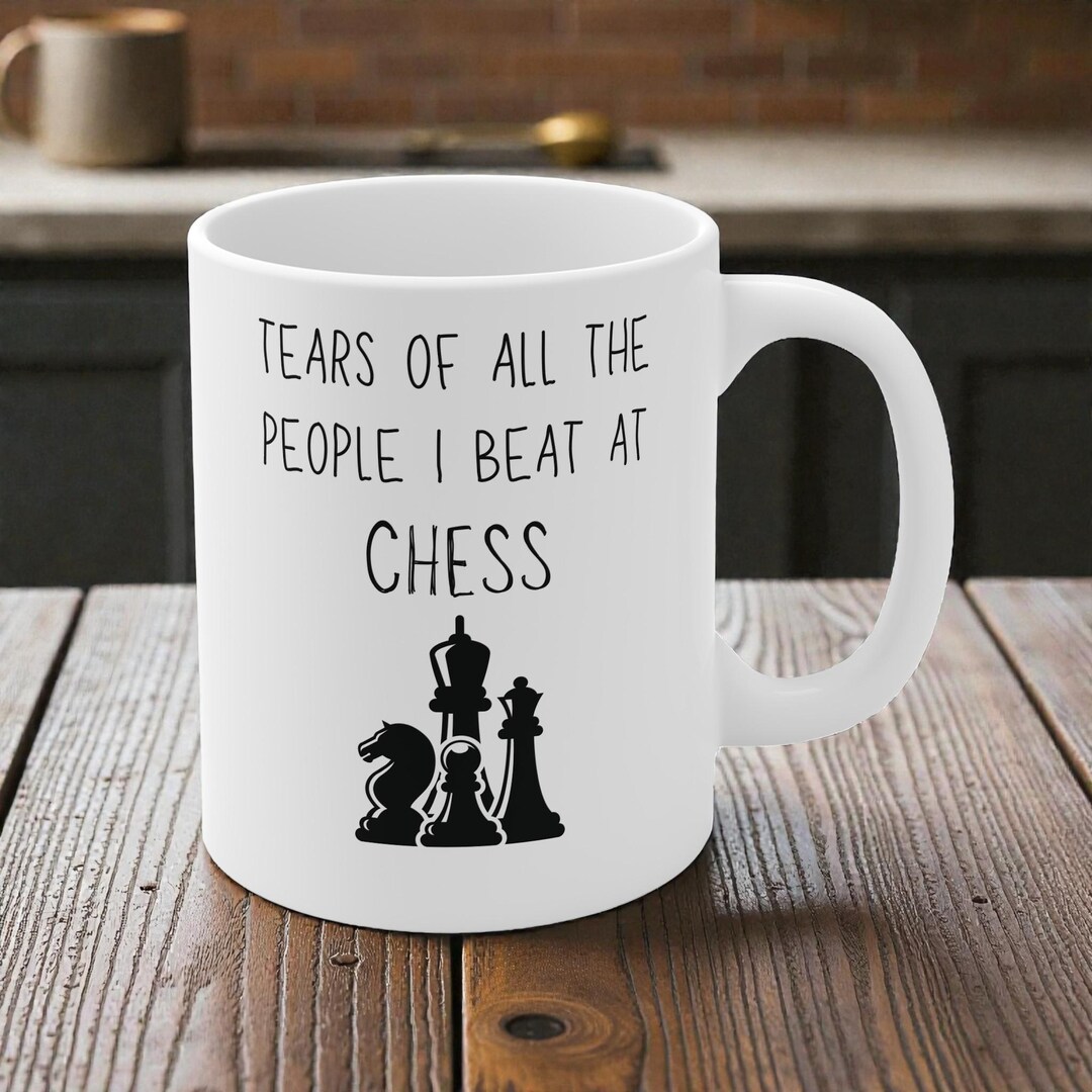 Funny Chess Mug Gift for Chess Player, Novelty Board Game Cup Present ...