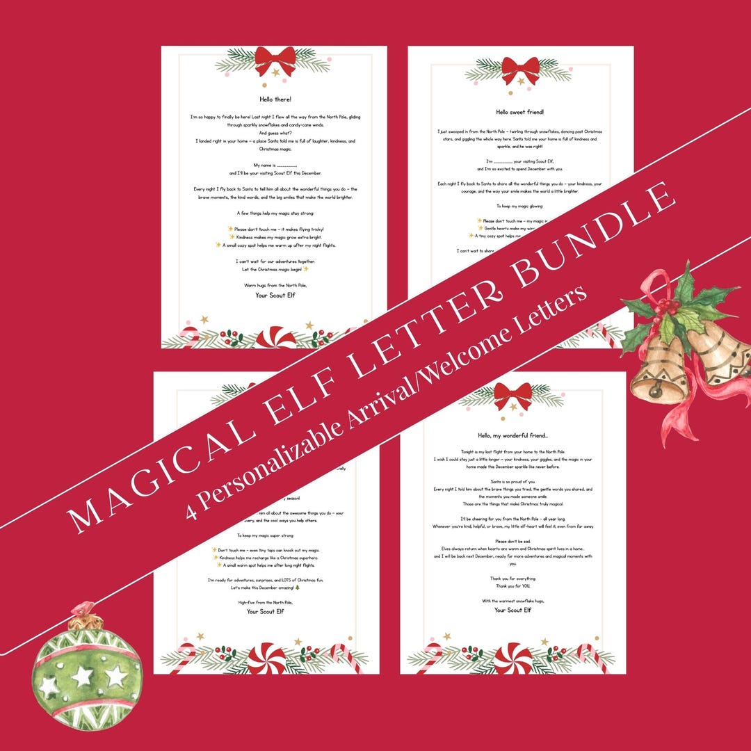 4 Personalizable Elf Arrival Letter – Arrival, Welcome, Girl Elf, Boy ...