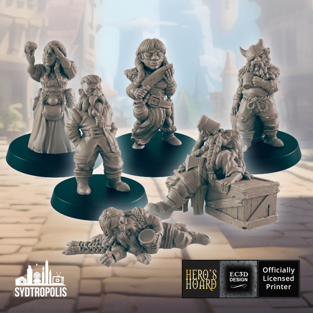 Dwarf Npcs - Everyday Folk - 3D Printed Miniatures by EC3D - Etsy UK