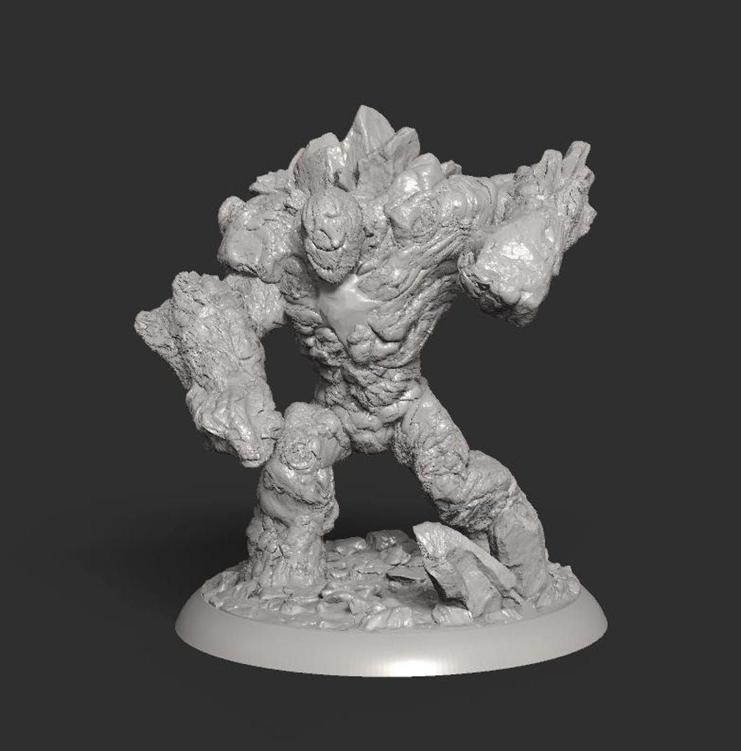 Earth Elemental Miniature - 3D Printed Model by Brayan Nafarrate - Etsy