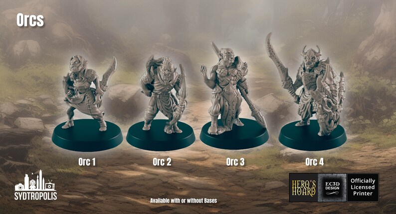 Orcs - Beasts & Baddies - 3D Printed Miniatures by EC3D - Etsy