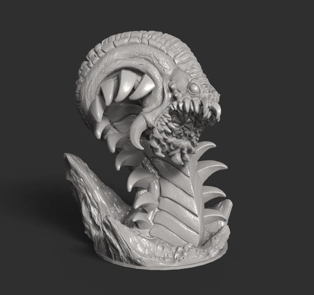 Demonic Worm Miniature - 3D Printed Model by Brayan Nafarrate - Etsy