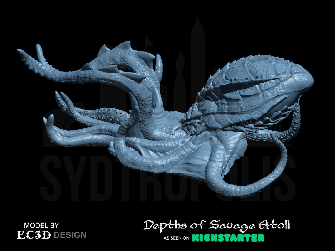 Kraken Miniature 3D Printed Model by EC3D - Etsy