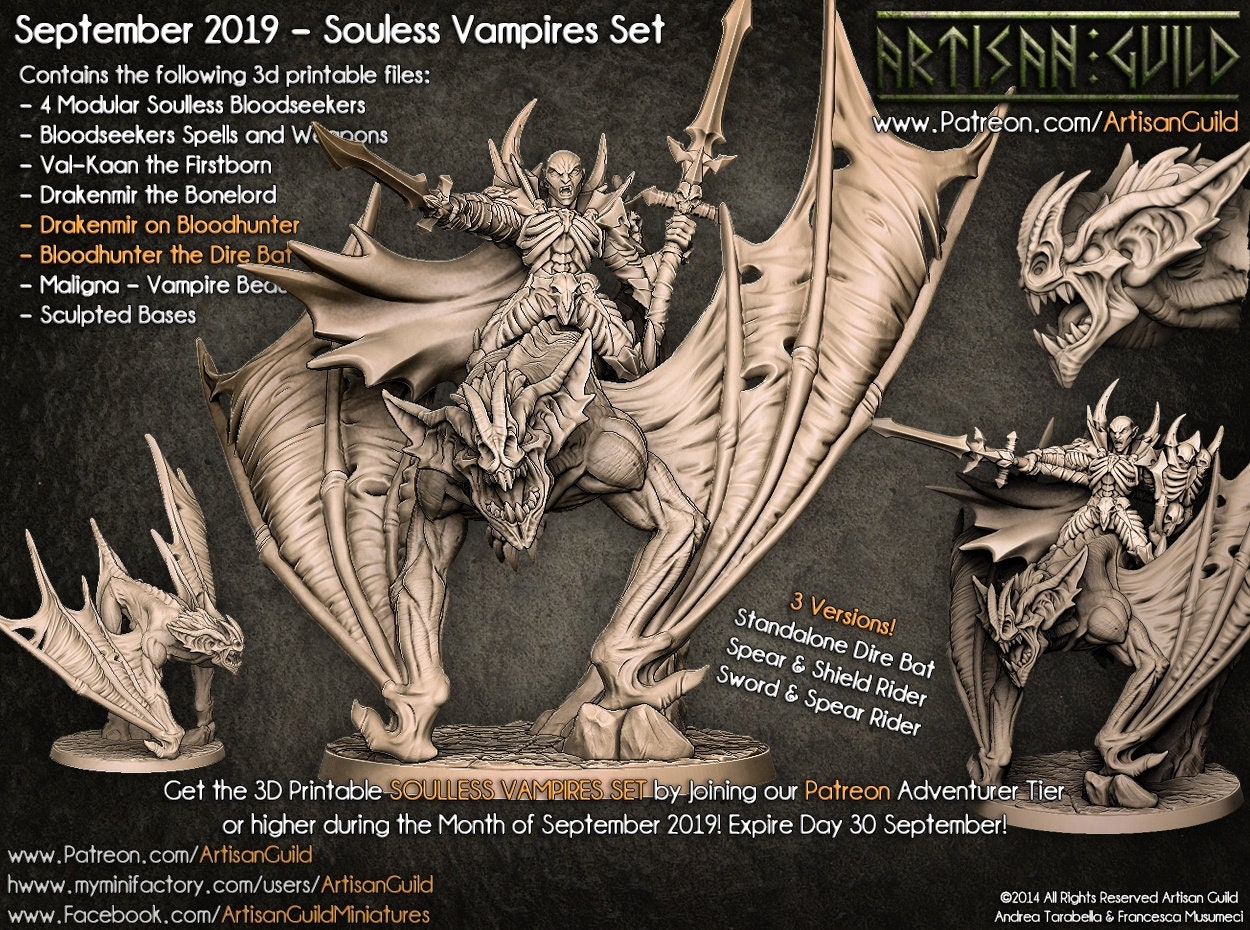 Role Playing Miniatures Drakenmir on Bloodhunter Vampire Lord & Dire ...