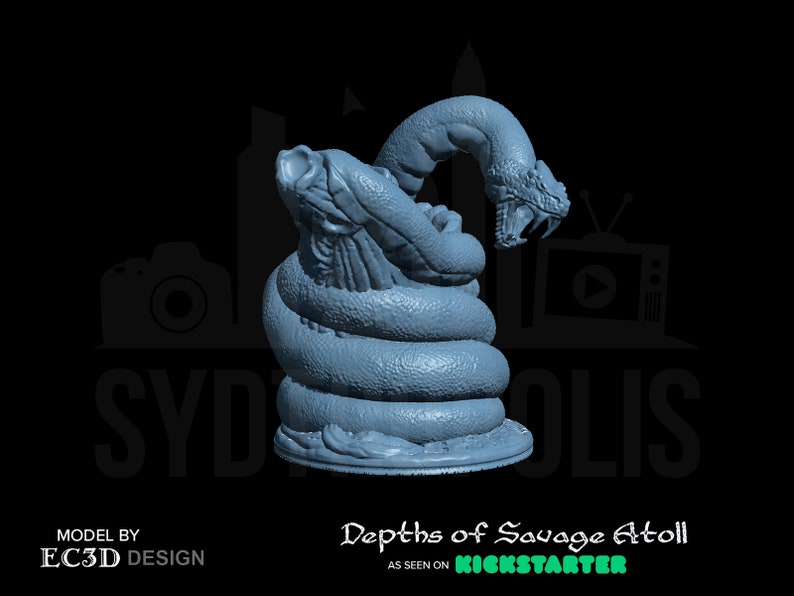 Giant Snake Miniature 3D Printed Model by EC3D - Etsy