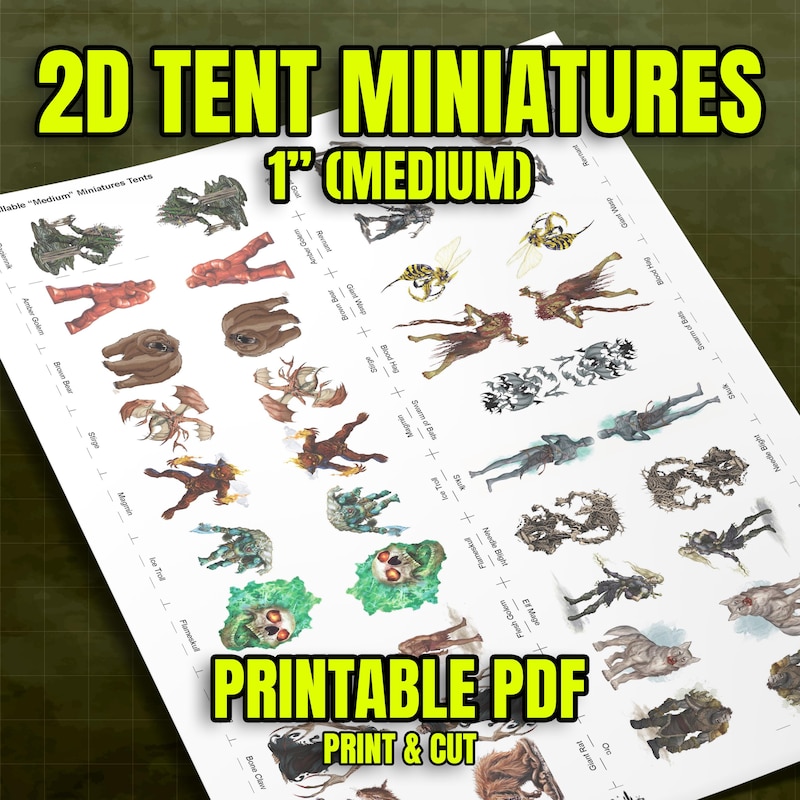 Printable Dnd Paper Miniatures - Etsy