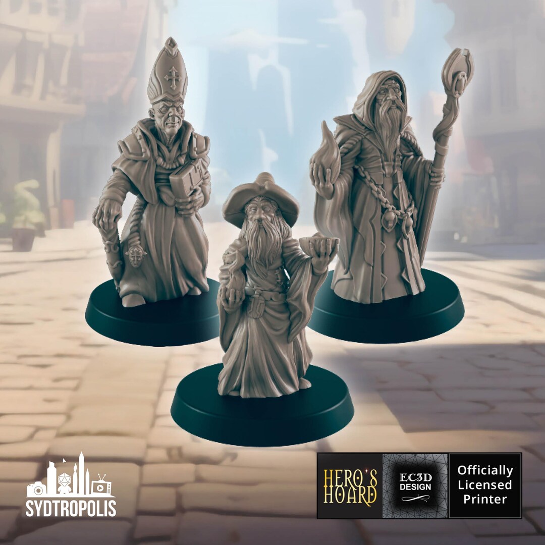 Male Human Spellcaster Npcs - Everyday Folk - 3D Printed Miniatures by ...