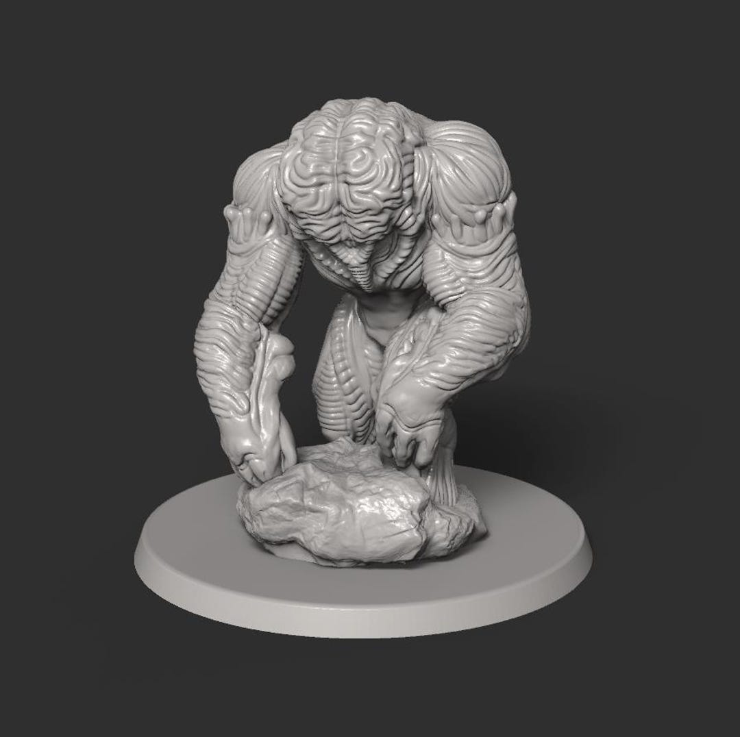 Beasts & Baddies Brain Golem 3D Printed Miniature by EC3D - Etsy