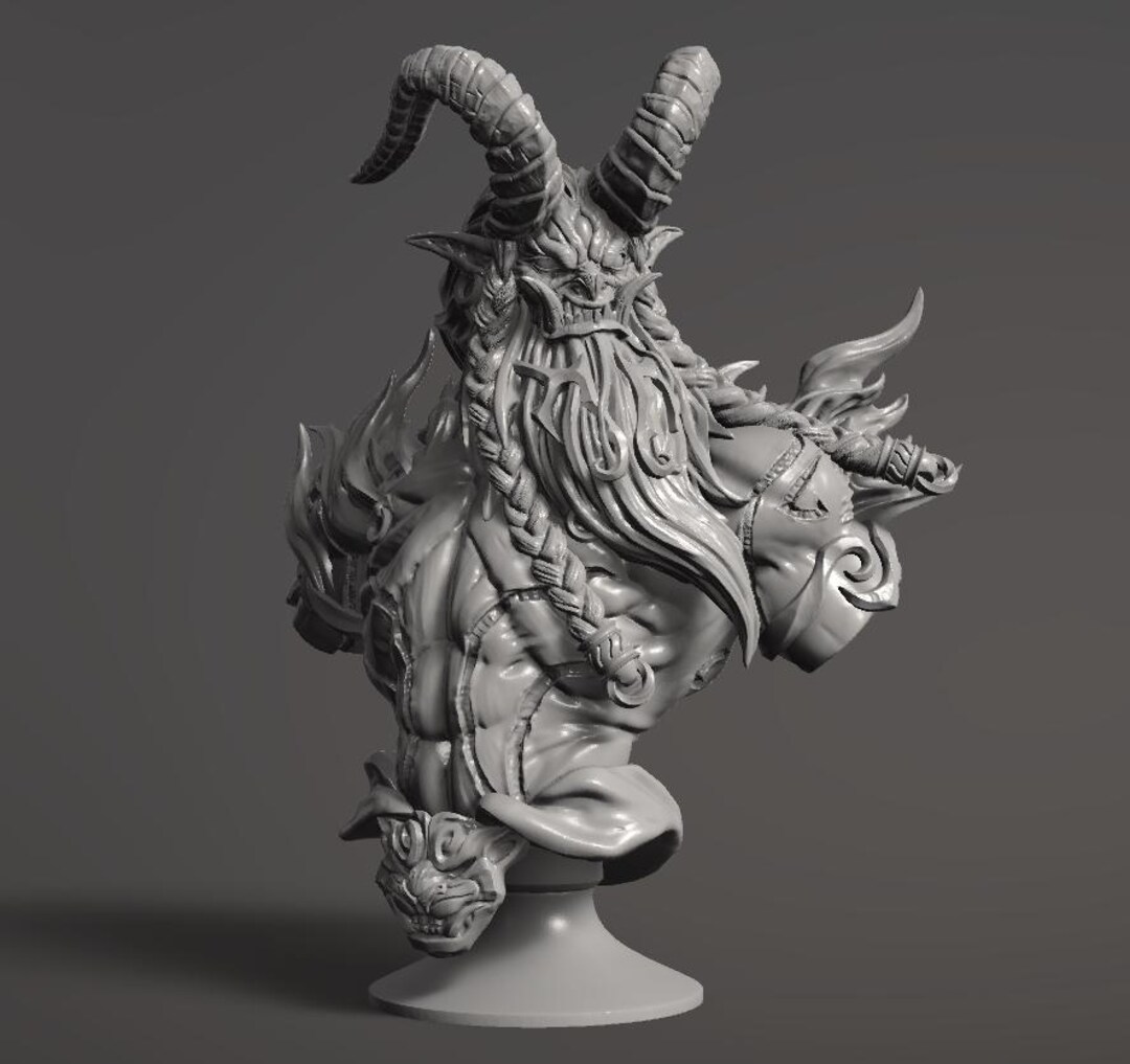 Ifrit Monarch of Flames devil Lord Bust 3D Printed Artisan Guild Model ...