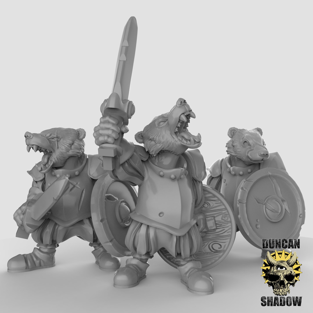 Badger Folk W Swords & Shields - 3D Printed Duncan Shadow Louca ...