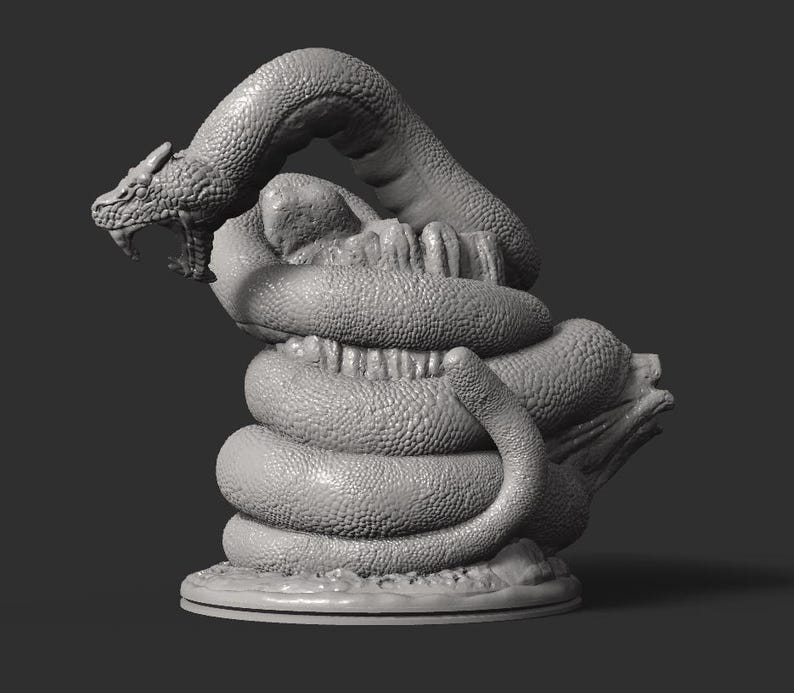 Giant Snake Miniature - 3D Printed Model by EC3D - Etsy