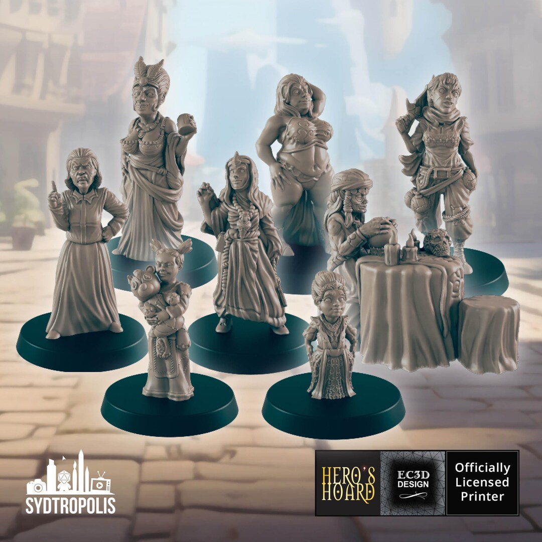 Female Human Npcs - Everyday Folk - 3D Printed Miniatures by EC3D - Etsy