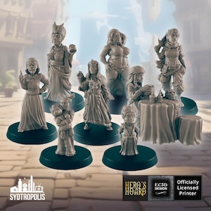 Female Human Npcs - Everyday Folk - 3D Printed Miniatures by EC3D - Etsy