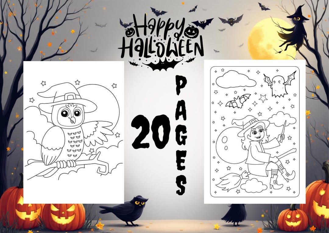 Halloween Coloring Pages | Spooky Printables | Instant Download ...