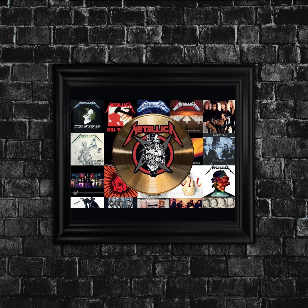 Metallica Gold LP Wall Art | Framed Record Display | Rock Music Gift ...