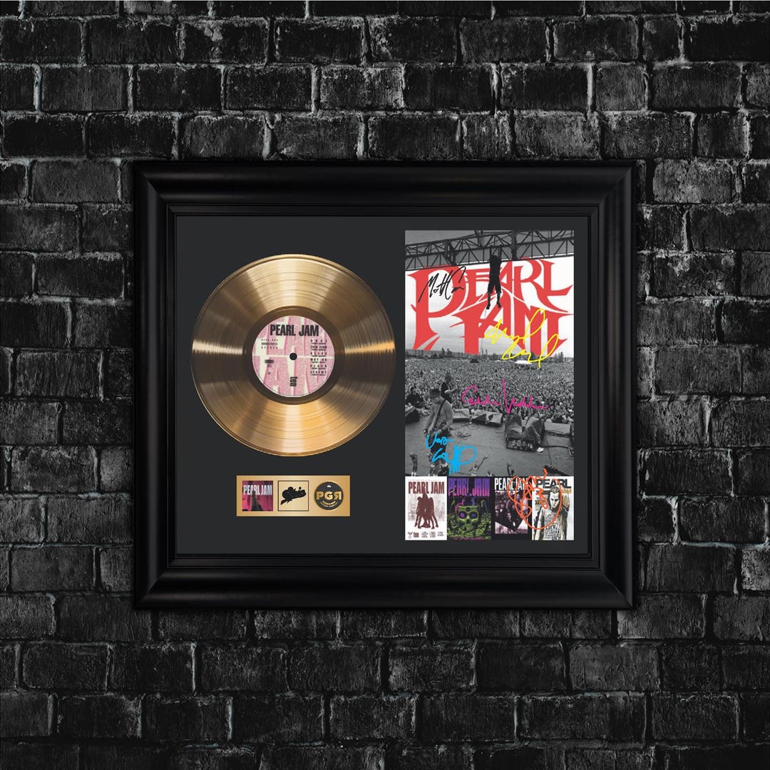 Pearl Jam Gold Vinyl Record Wall Art – Framed Grunge Decor - Etsy