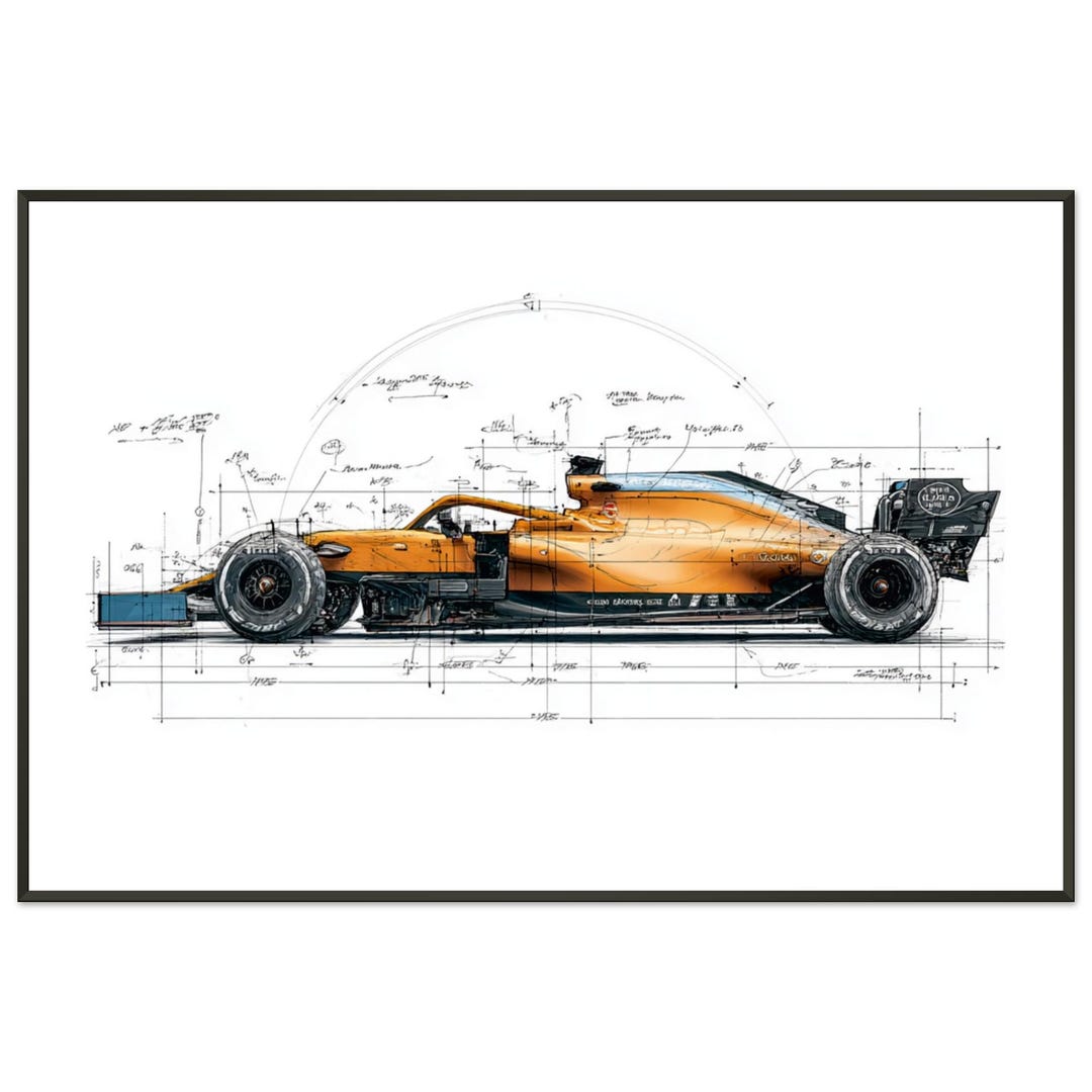 Mclaren F1 Car Blueprint Poster | Racing Engineering Wall Art - Etsy