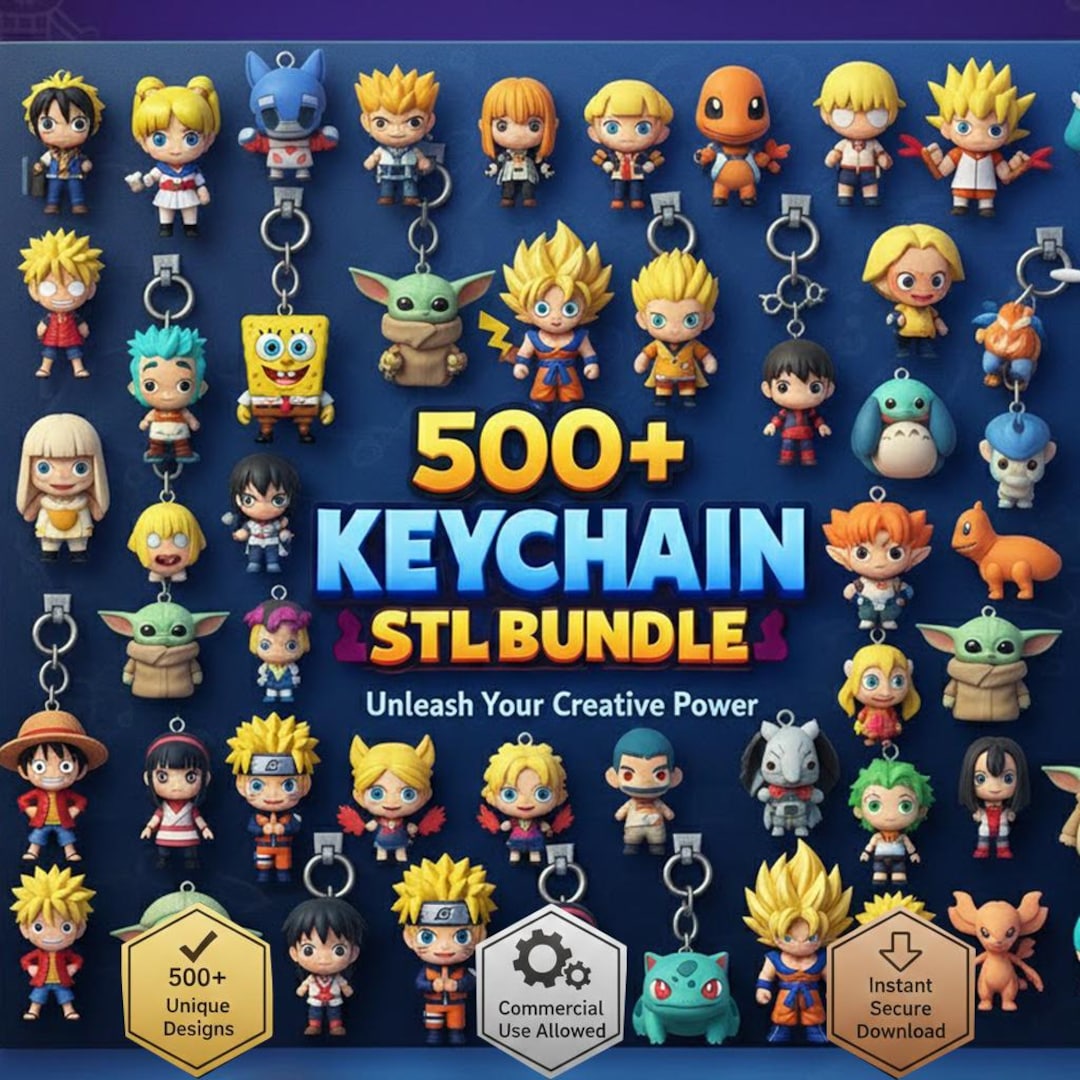500 Keychains Stl Models - Etsy