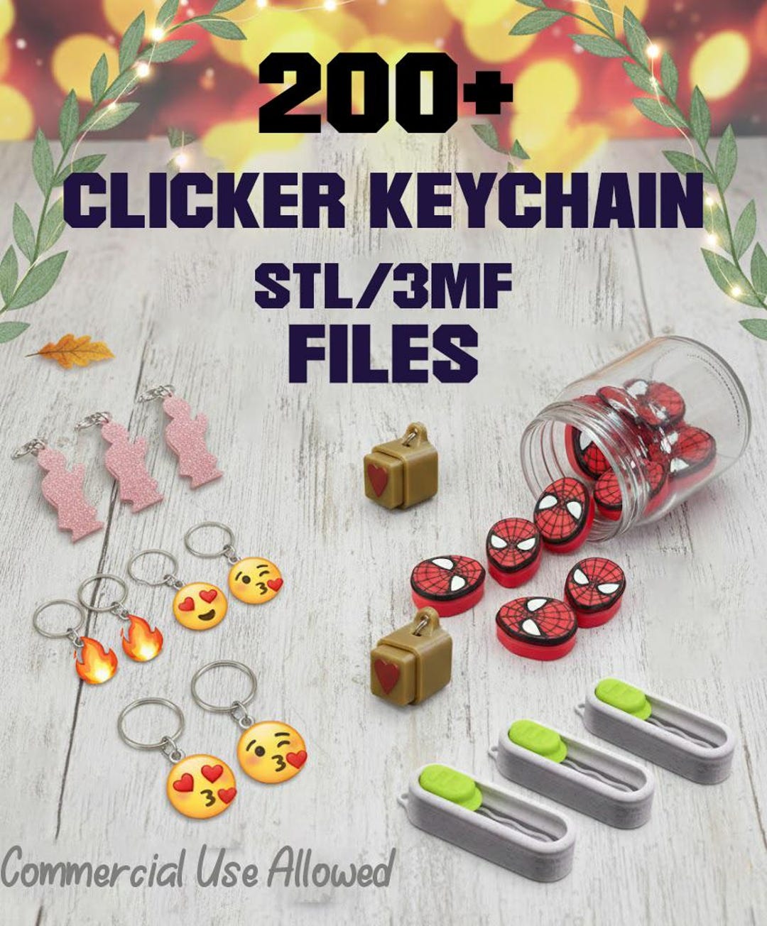 200+ Clicker Keychain STL and 3MF Files – Fun Fidget Collection for 3D ...