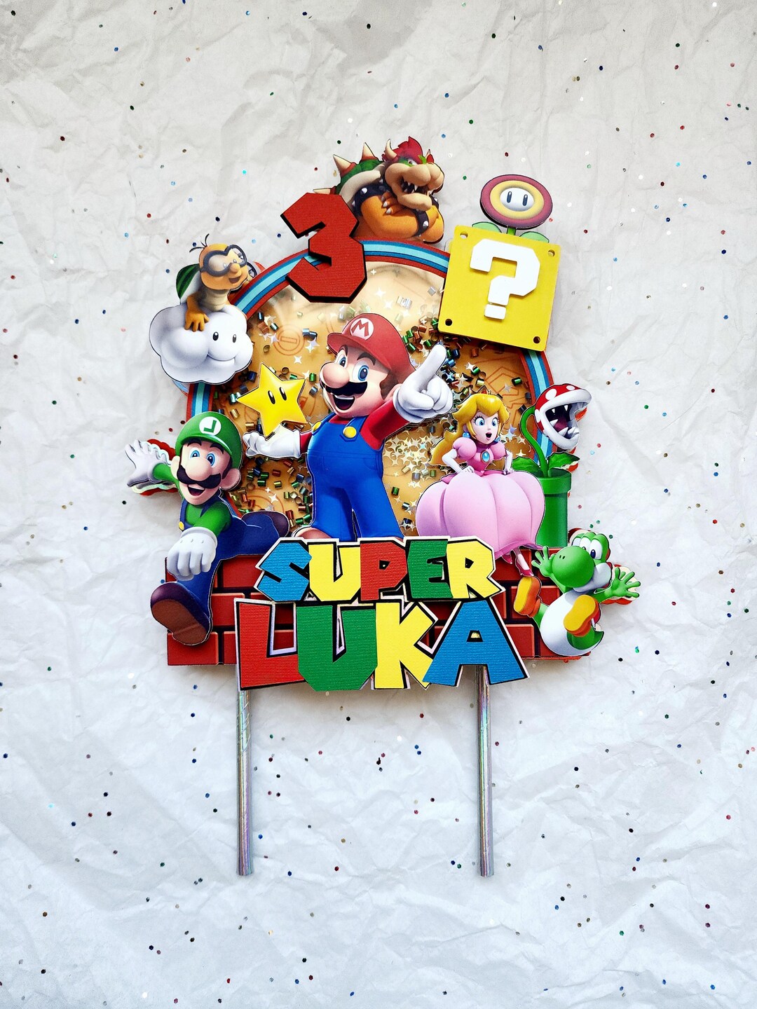 Super Mario Cake Topper, Super Mario Birthday Cake Topper, Super Mario ...
