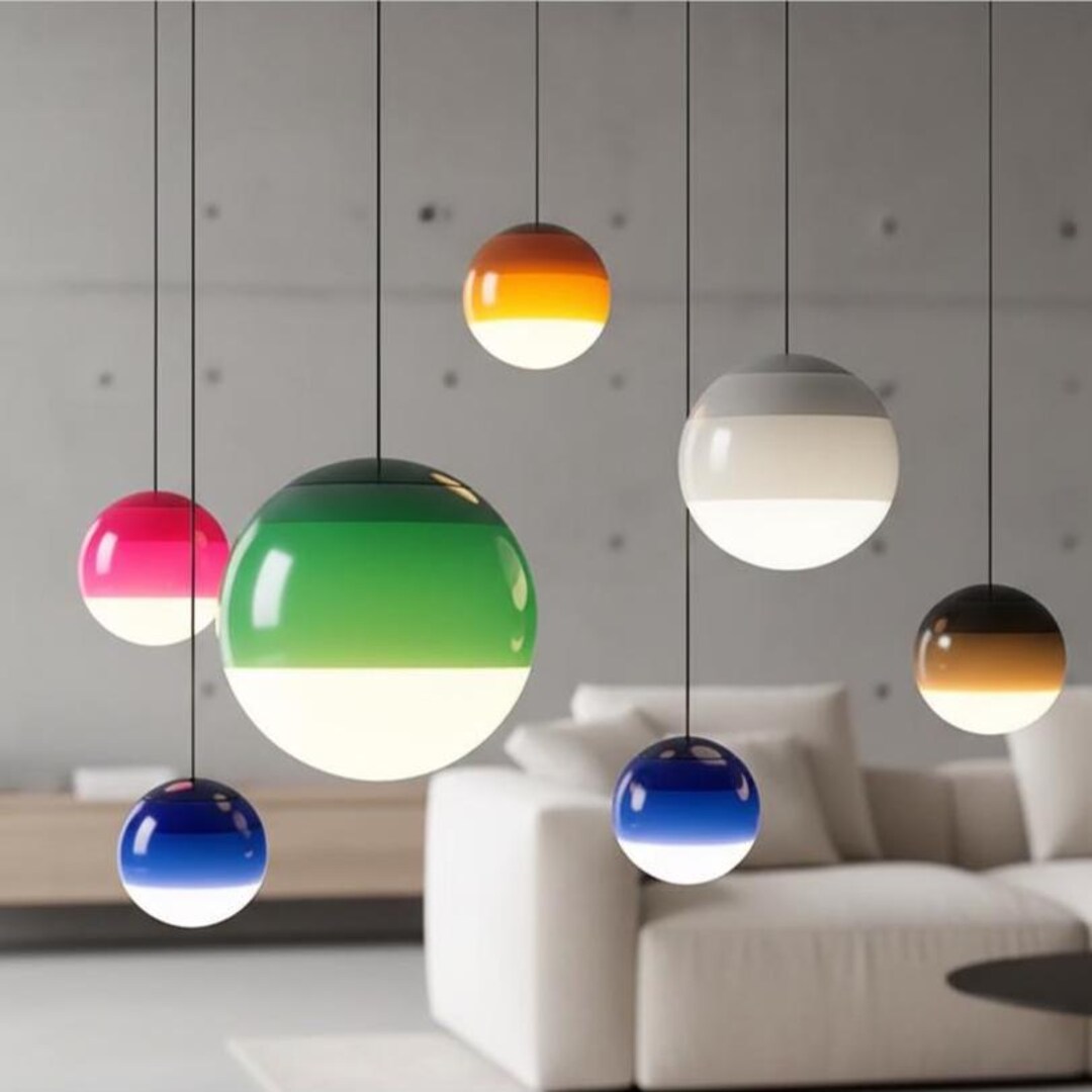 Glass Globe Pendant Light, Gradient Color of Your Choice – Scandinavian ...