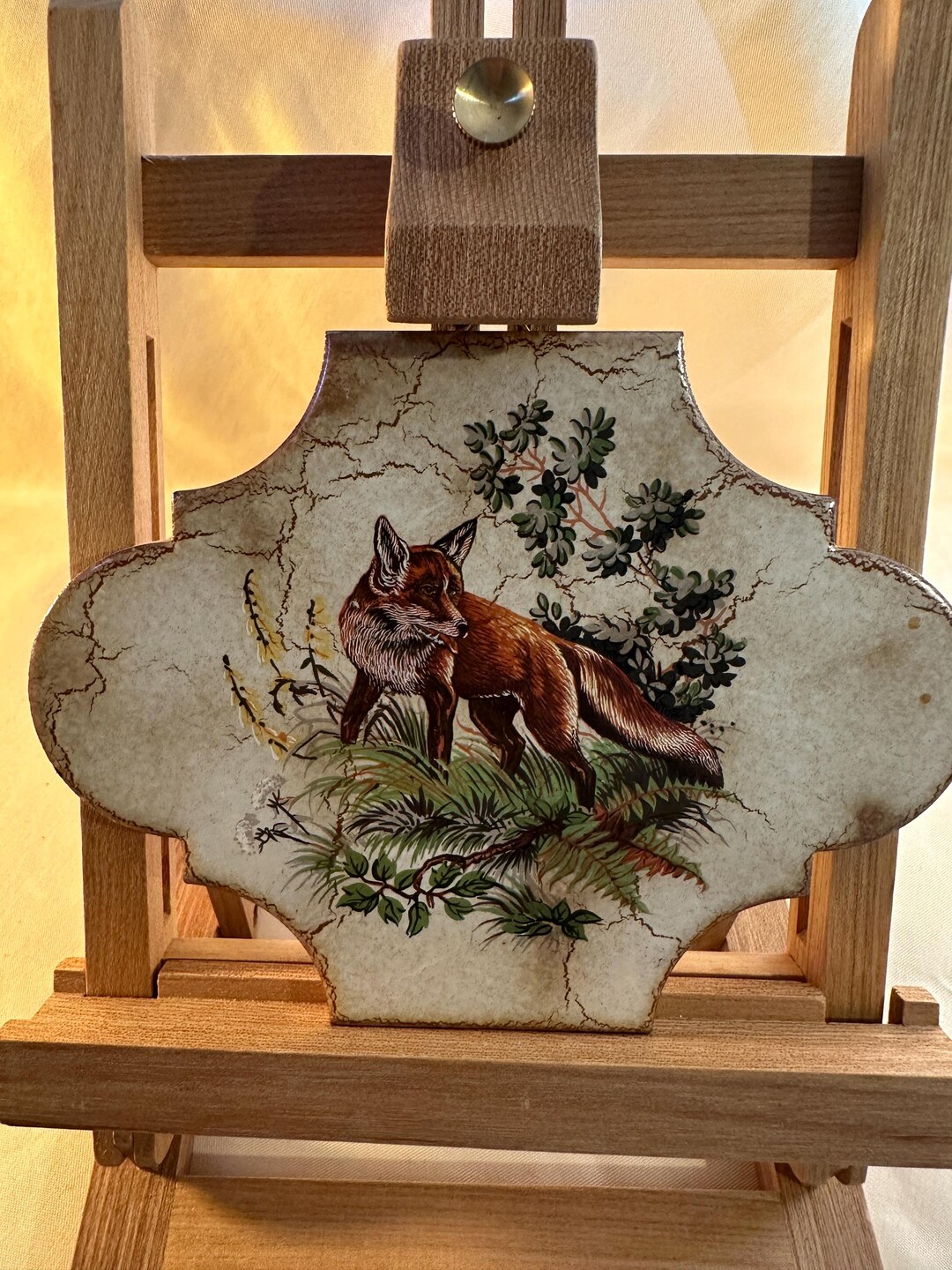 Vintage Italian Ceramic Fox Plaque – Crackle Glaze Wildlife Tile - Etsy
