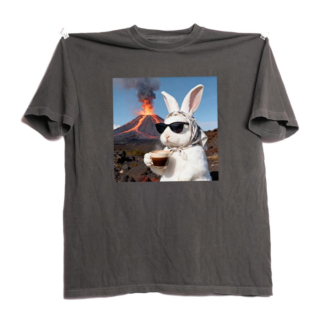 Chill Bunny Apocalypse PNG, Funny Rabbit Meme Art, Coffee Bunny ...