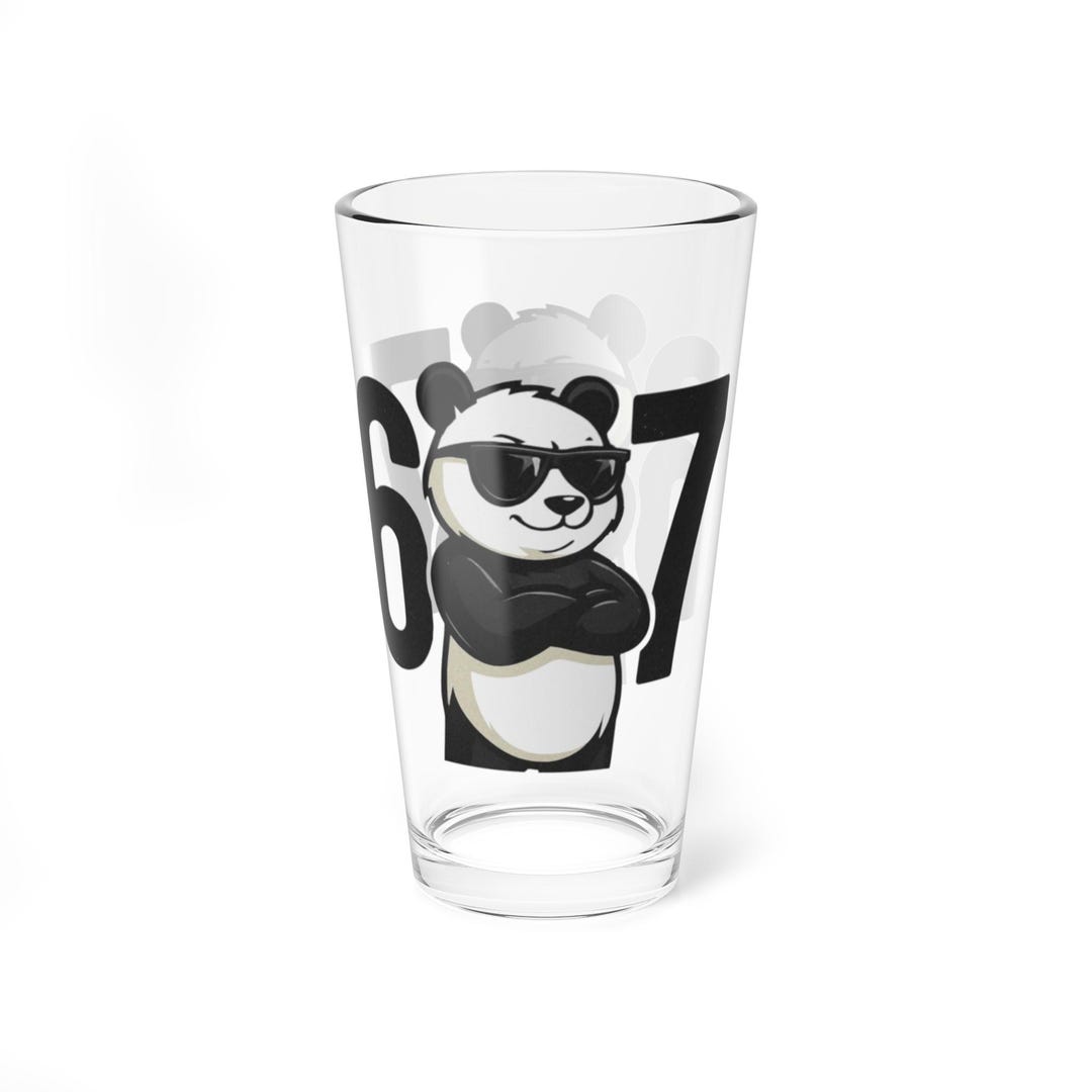 Glass Cup Family Friendly, Cool Panda Themed Pint, 6 7 16oz Glass - Etsy