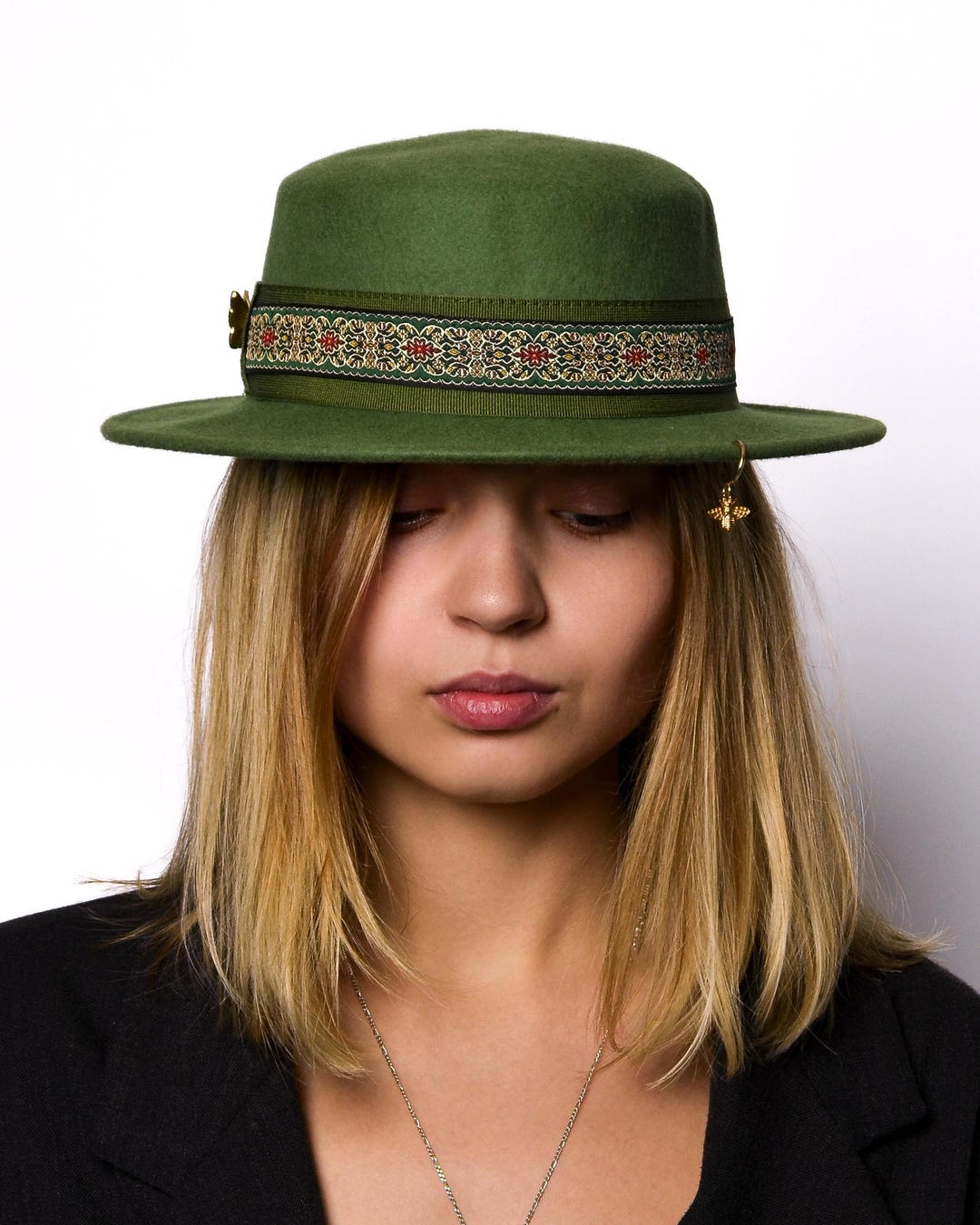 Personalized Short-brimmed Boater Hat - Handmade - Green - Etsy
