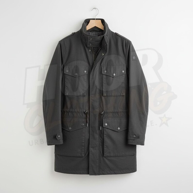 Men's Tactical Field Jacket - Military Style Canvas Cargo Coat ...