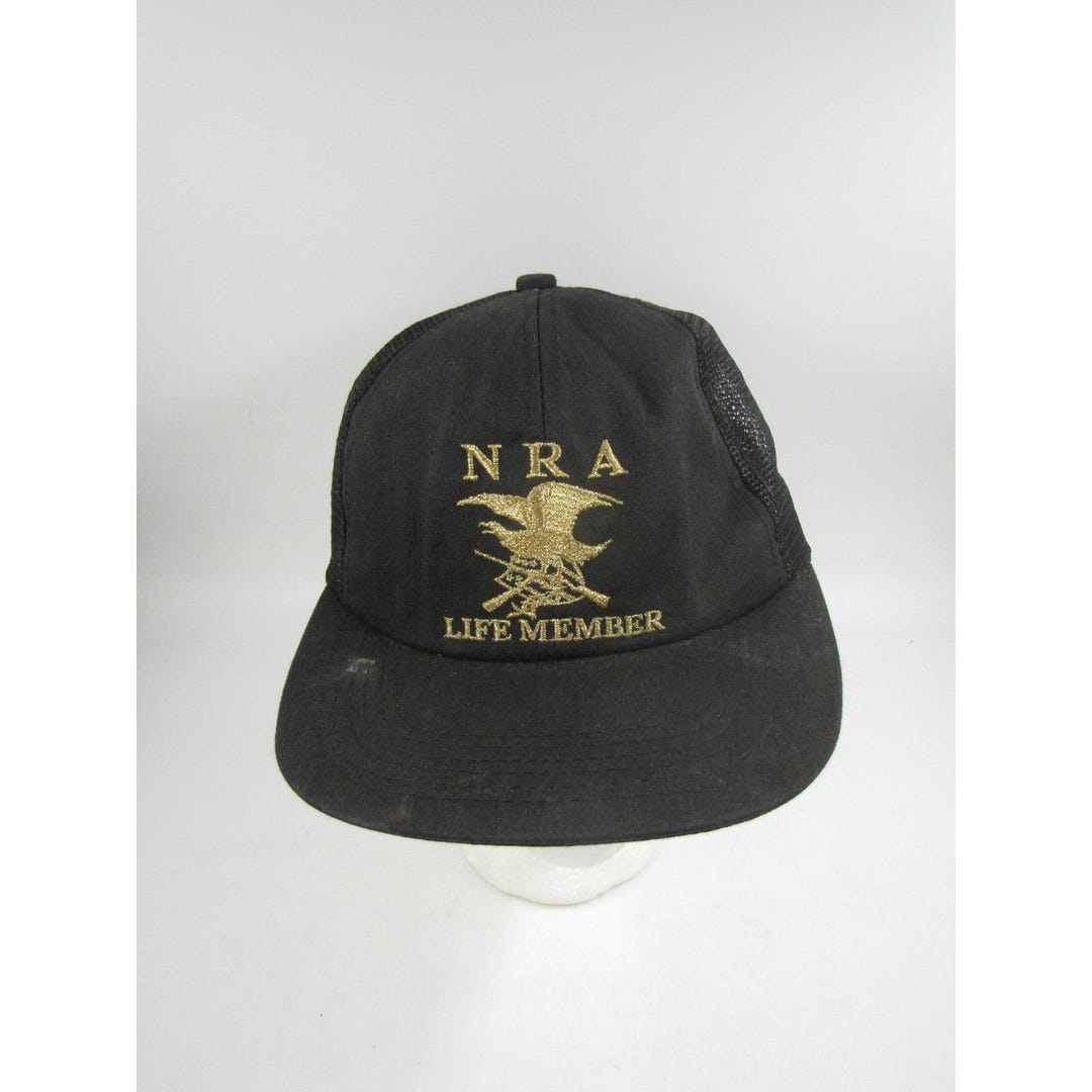 Vintage NRA Hat Cap Snap Back Black Mesh Trucker Life Member Mens 80s ...