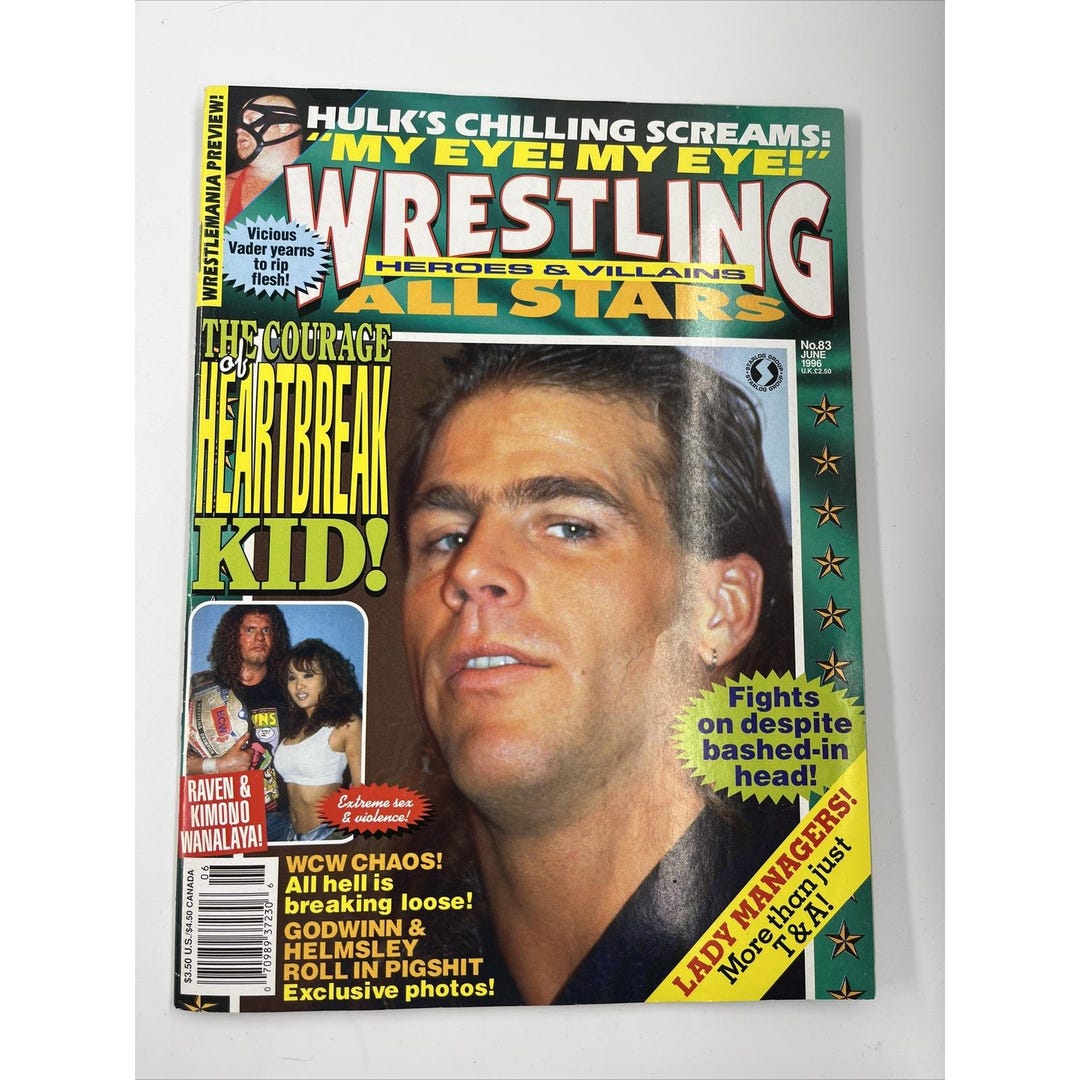 June 1996 Wrestling All-stars Magazine Heartbreak Kid Cover ...