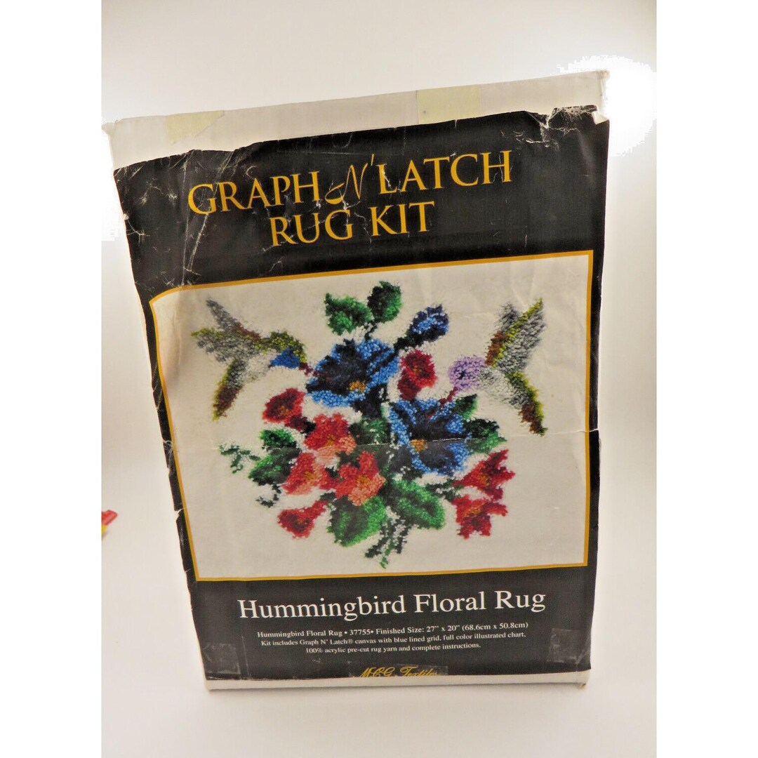 Graph N' Latch Rug Kit Hummingbird Floral Rug 27"x20" Complete With ...