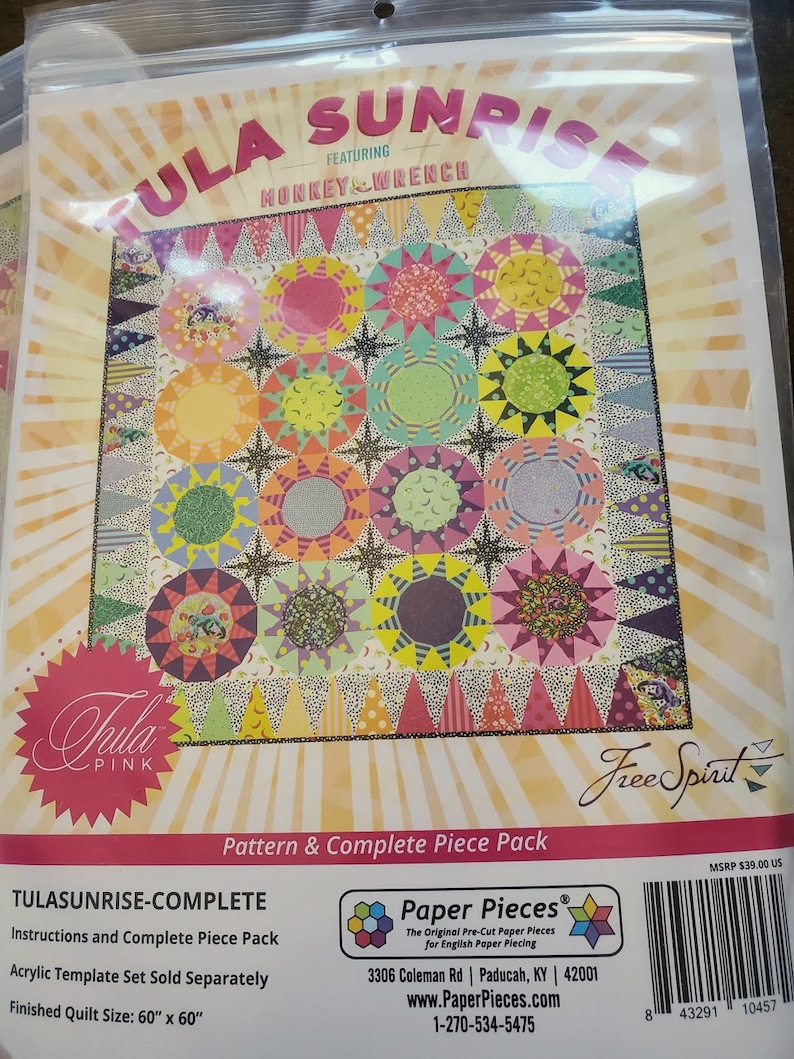 Tula Pink Sunrise EPP Kit - English Paper Piecing - by Paper Pieces - Etsy