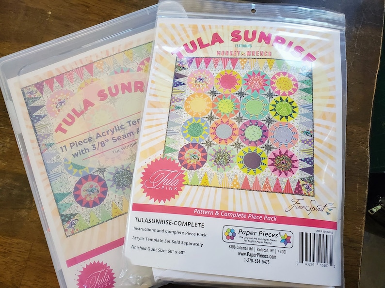 Tula Pink Sunrise EPP Kit English Paper Piecing by Paper - Etsy