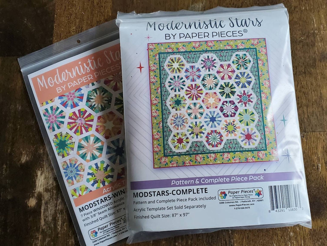 Modernistic Stars Quilt EPP Kit - English Paper Piecing - by Paper ...