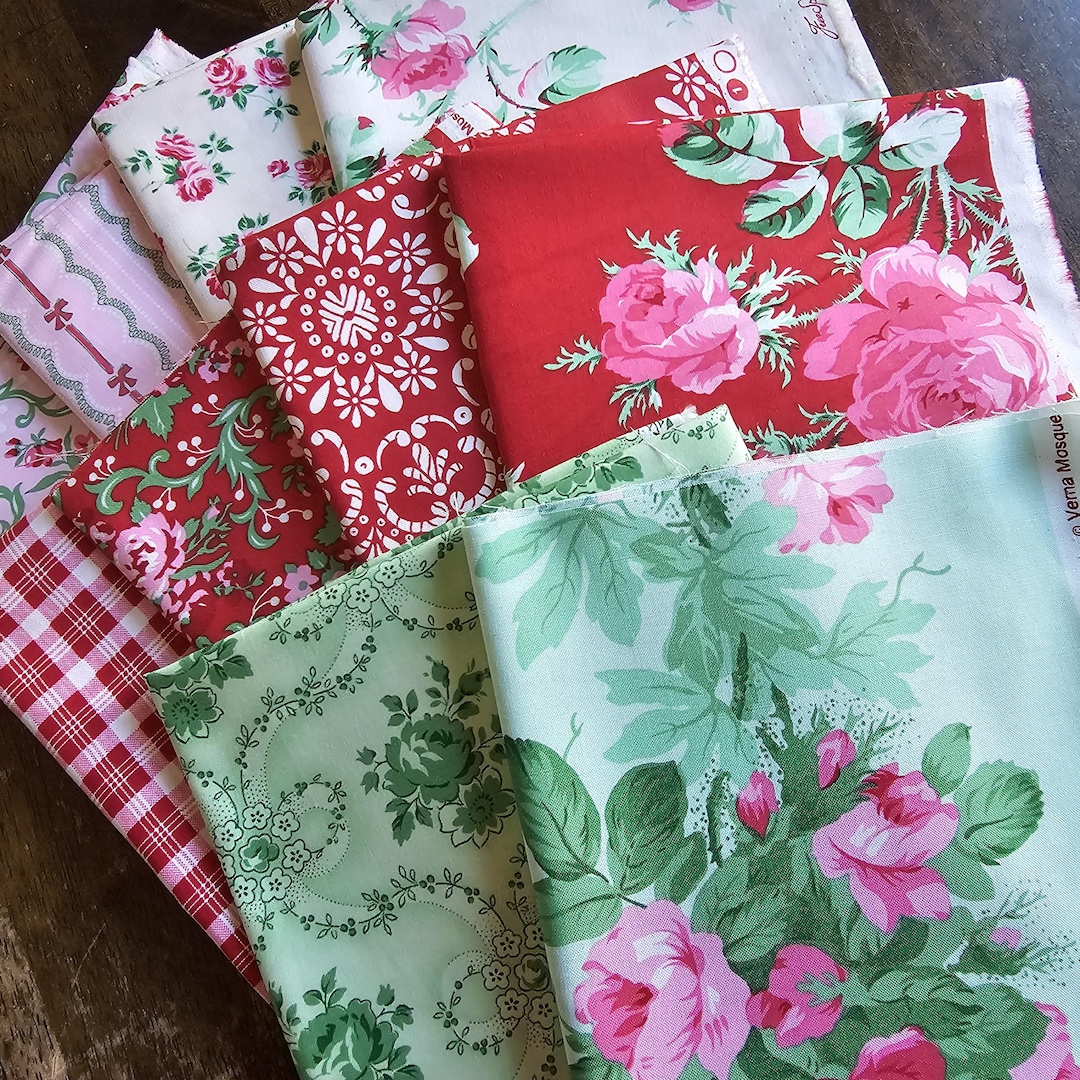 Peppermint Rose Fat Quarter Bundle - Verna Mosquera - Free Spirit ...