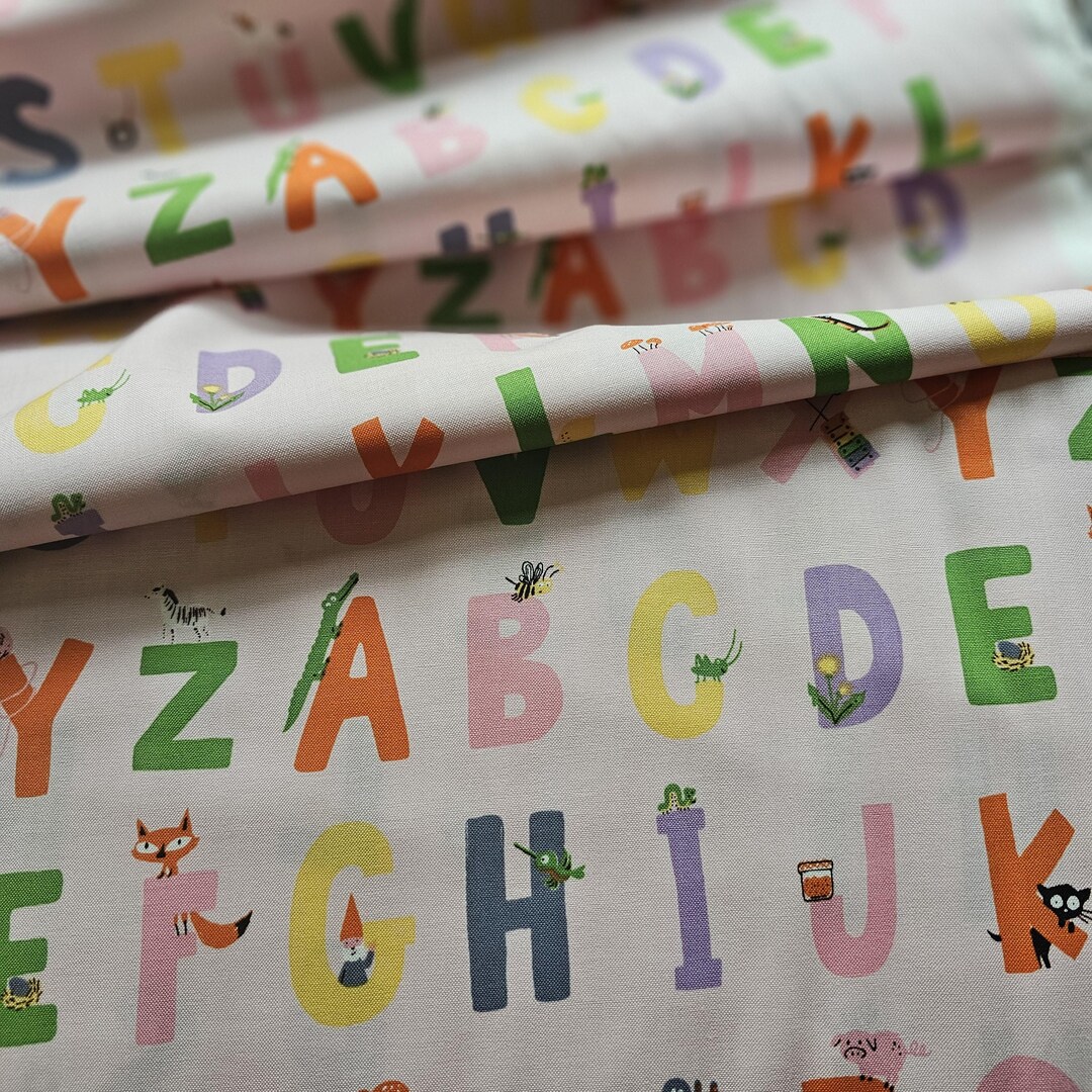 Heather Ross - Kinder - Alphabet in Pink - Fat Quarter - Windham ...